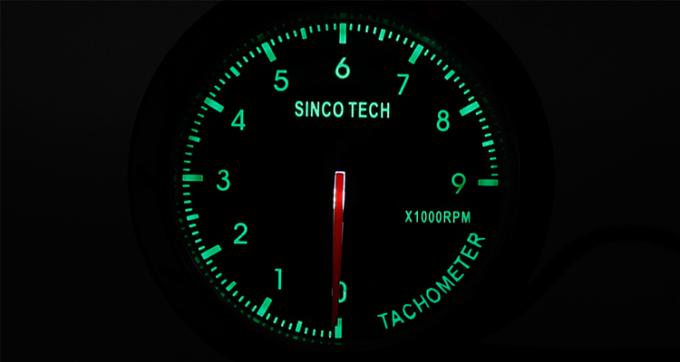 Digital Race Car Gauges 60mm Tachometer Green Color 12v DO 6350 RPM Display