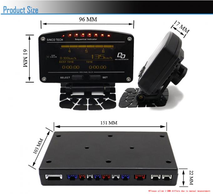 2.5 Inch Combination Race Car Digital Dashboard Gauges OLED Display