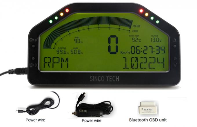 DO903 Race Car Gauges 6.5 Inch OBDII Bluetooth Digital Dashboard Green ...