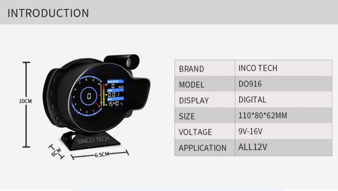 DO916 Sensor Sinco Tech Dash Digital Led Tachometer Rpm Speed Meter