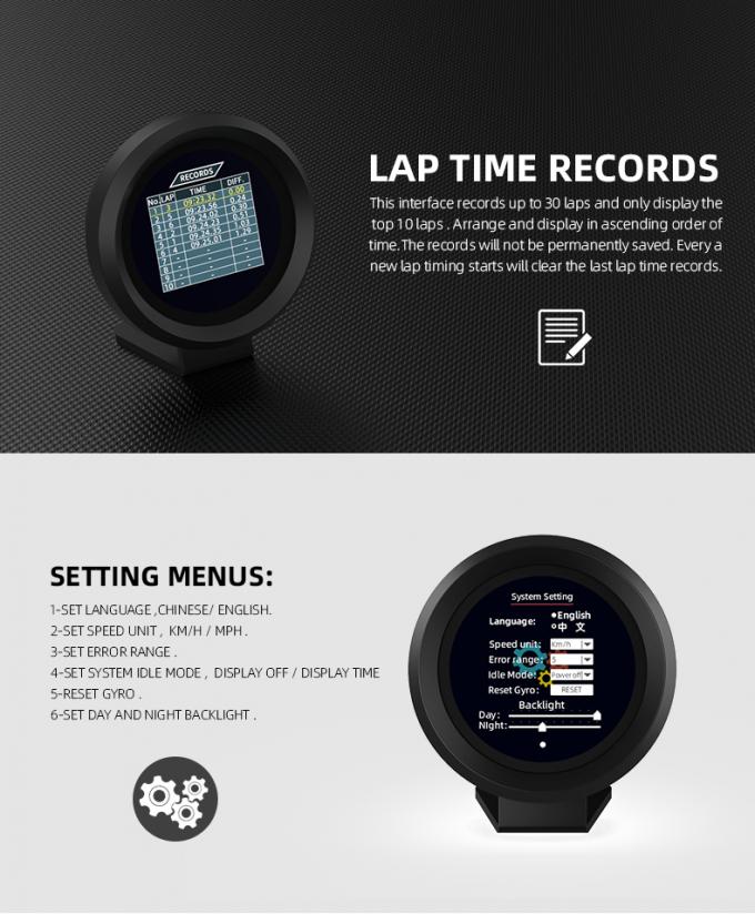 GPS Lap Timer ABS Speedometer Racing Dashboard Gauges