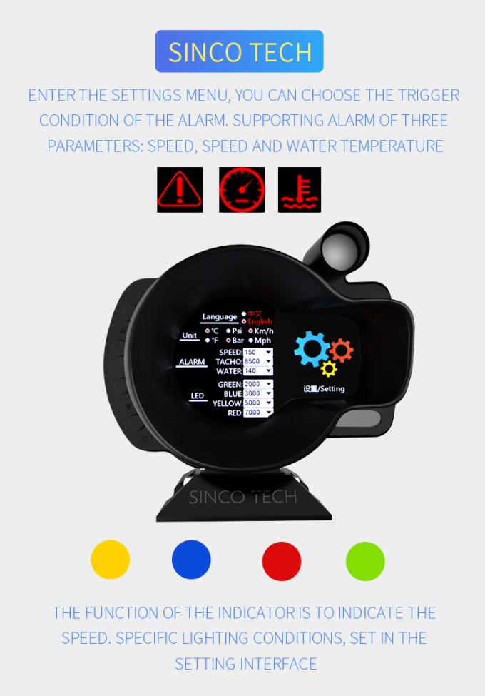 DO916 Sinco Tech OBD2 Race Car Dashboard