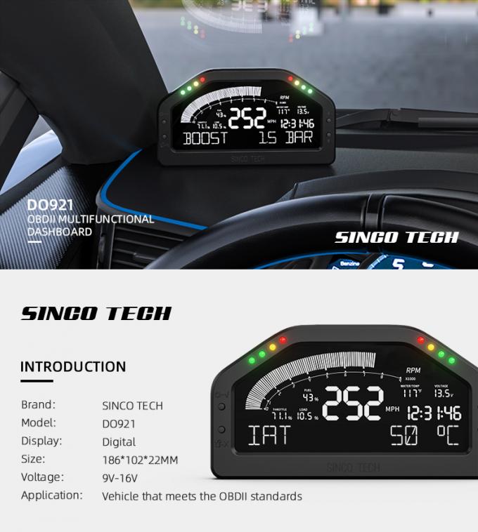 6.5 Inch 9000RPM LCD Screen Race Car Dashboard