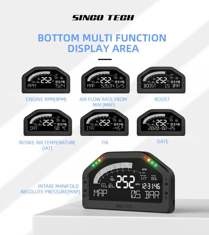 6.5 Inch 9000RPM LCD Screen Race Car Dashboard