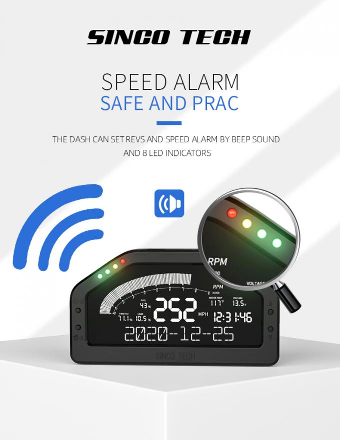 6.5 Inch 9000RPM LCD Screen Race Car Dashboard