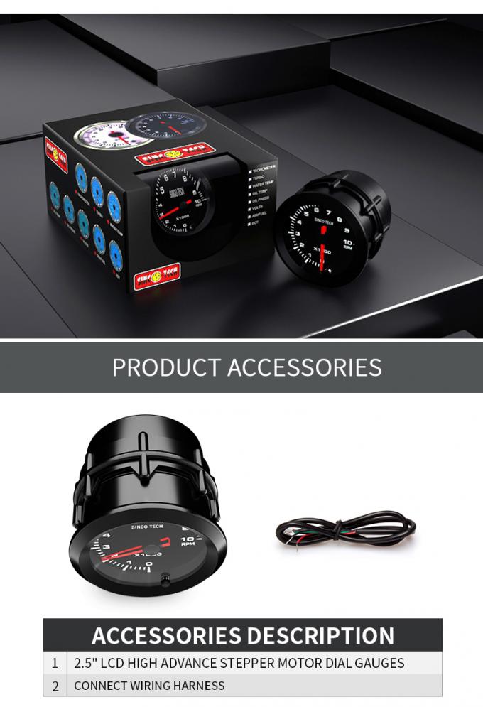 12v Vehicle Race Car Dash Digital RPM Gauge Digital Car Gauges