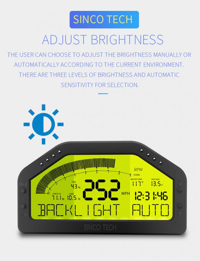 DO903 Race Car Gauges 6.5" OBDII Bluetooth Race Car Dashboard
