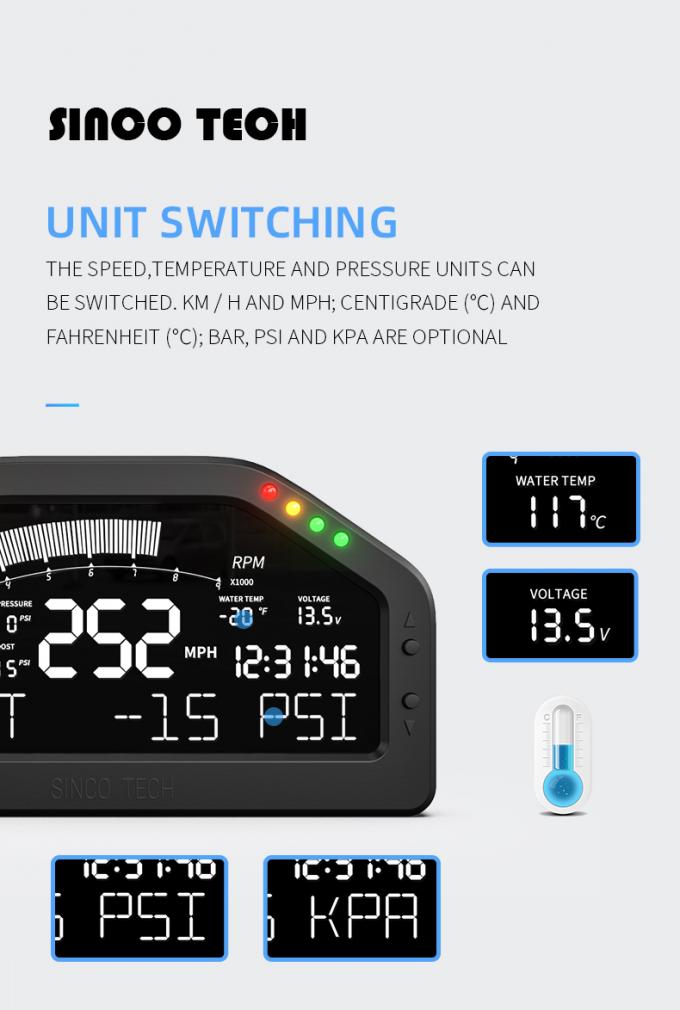 Multifunctional Electric Autometer Oil Pressure Gauge With 6.5 Inch LCD ...